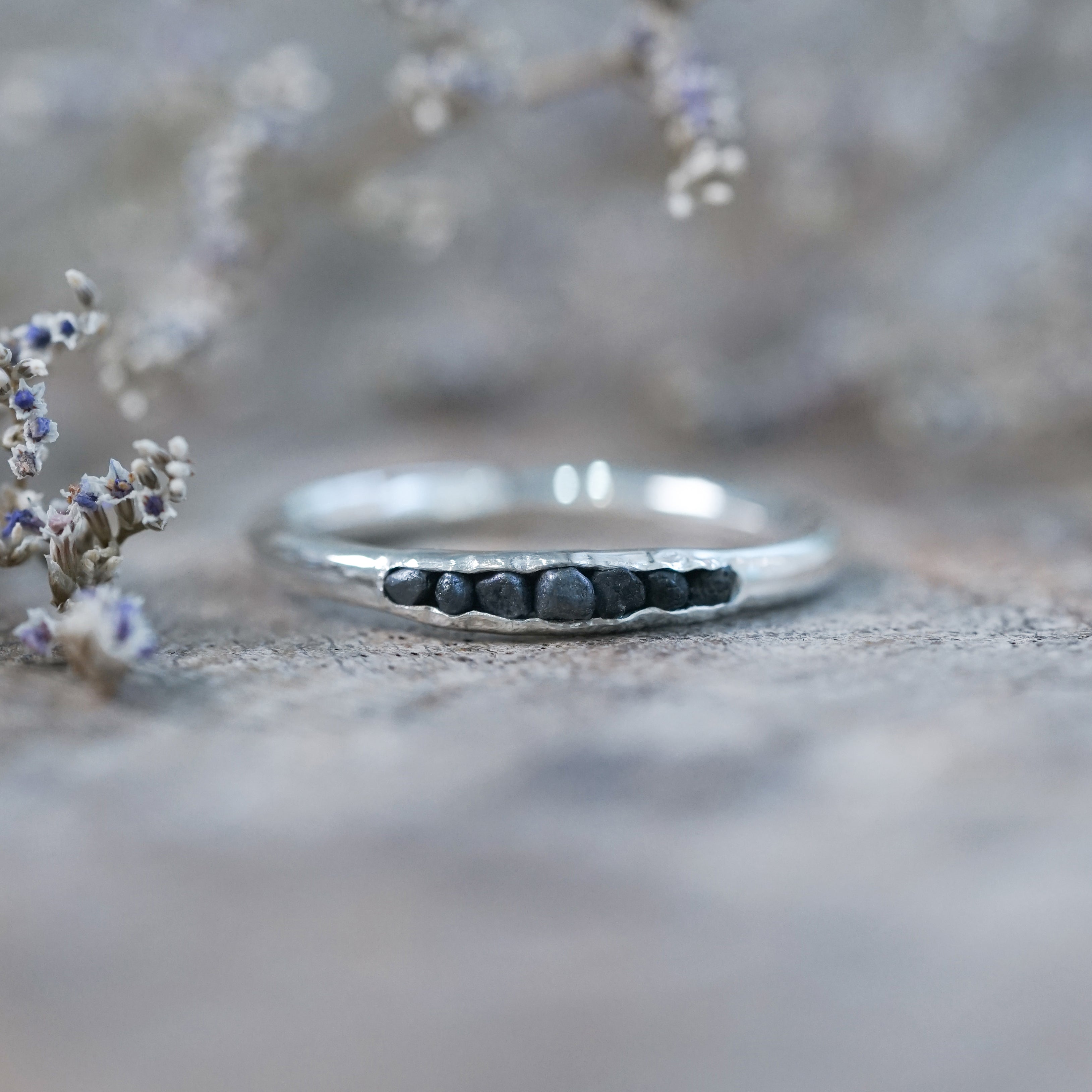 natural hematite ring