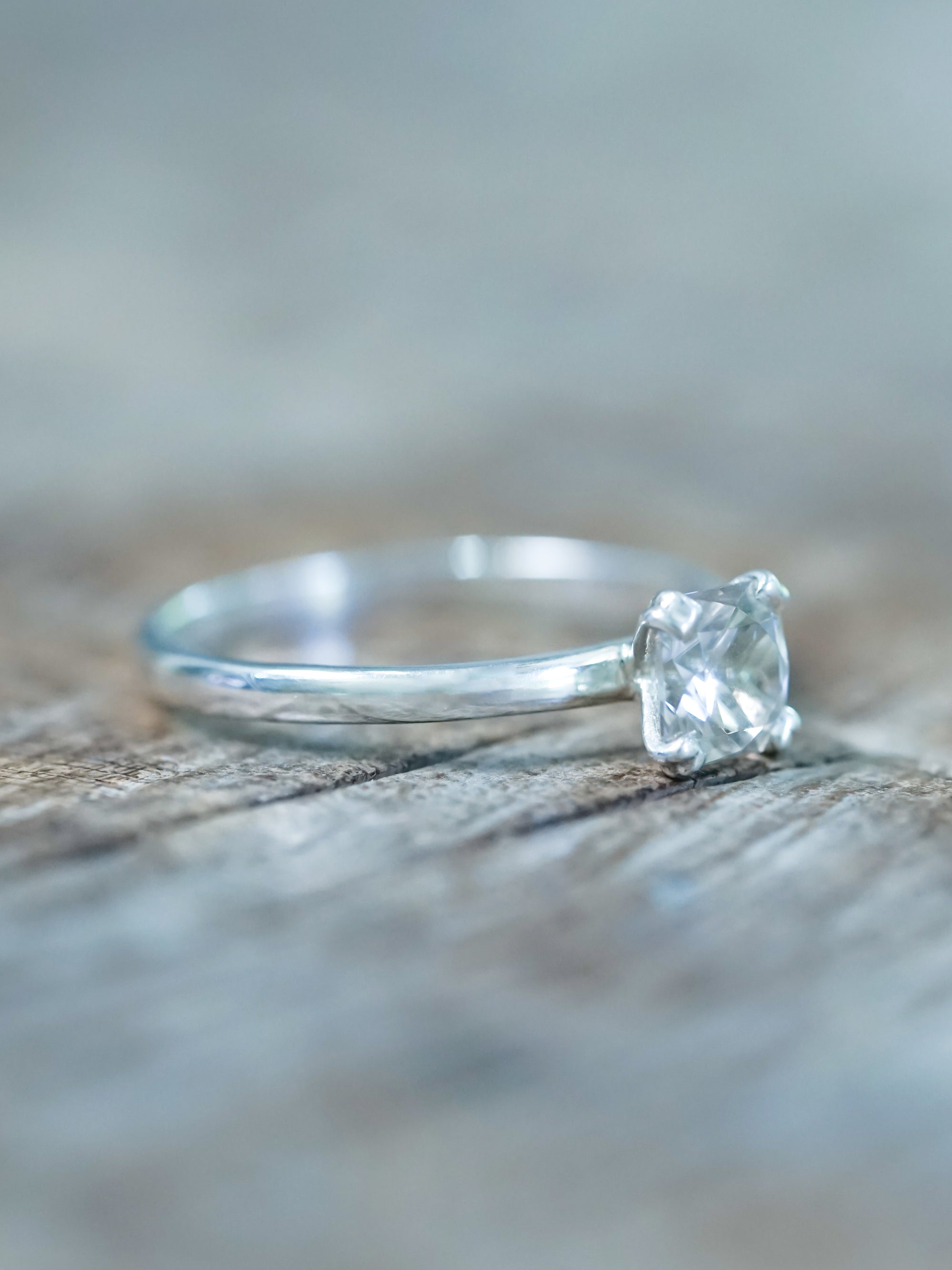 Split Prong Zircon Ring - Gardens of the Sun | Ethical Jewelry