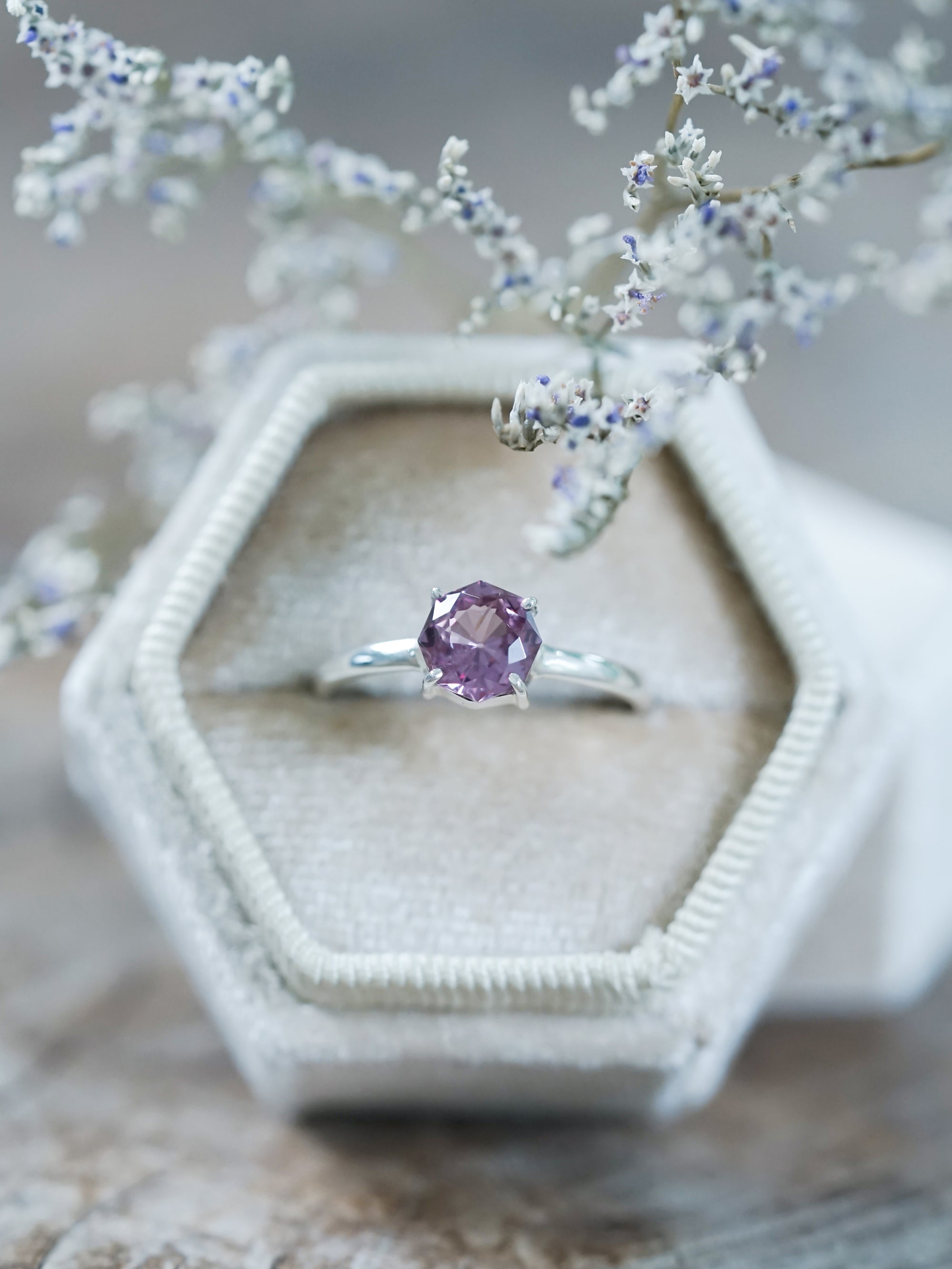 Octagon Pink Garnet Ring - Gardens of the Sun | Ethical Jewelry