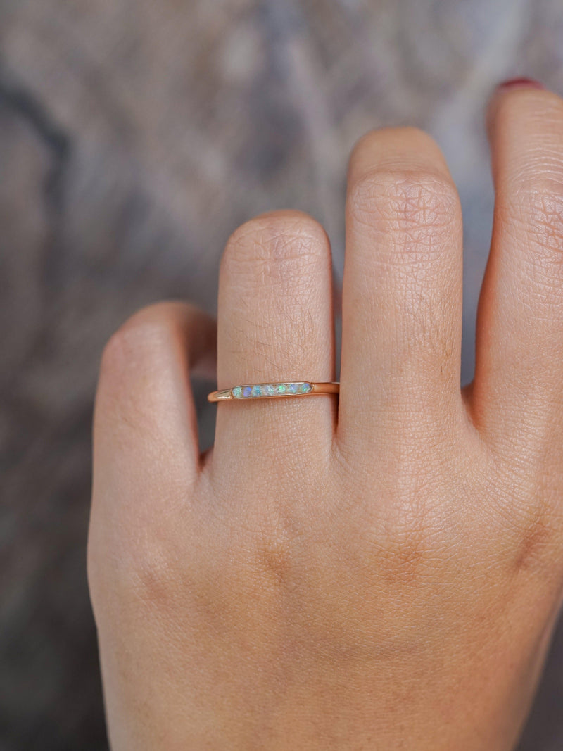 Rough Opal Ring with Hidden Gems in Rose Gold - Size 8.5 - Gardens of ...