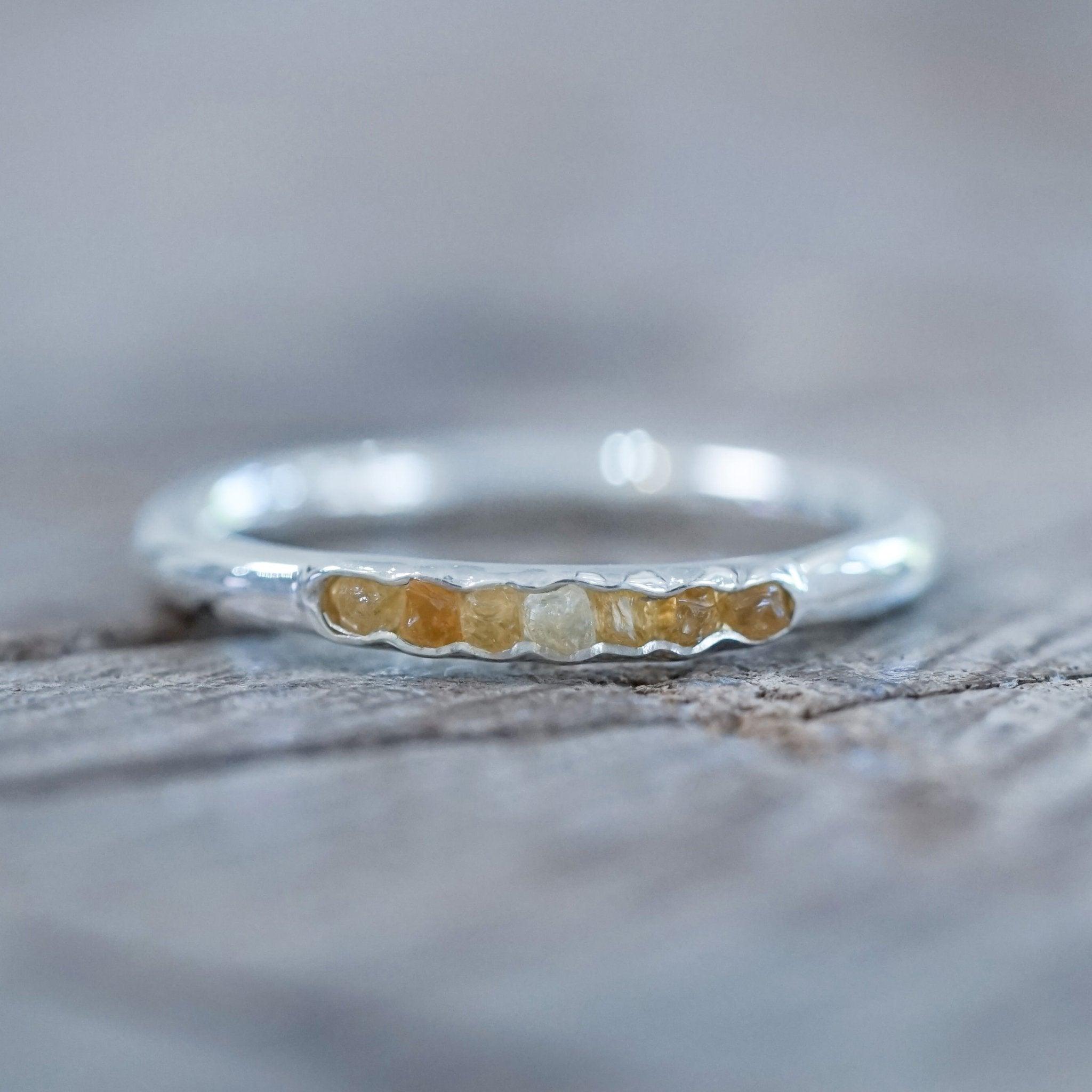 Rough Citrine Ring with Hidden Gems