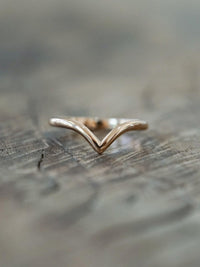 Custom V-shaped Nesting Ring in Gold - Gardens of the Sun | Ethical Jewelry