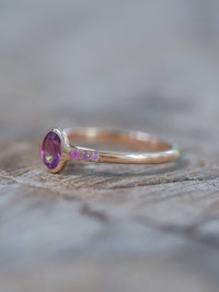 Oval Pink Sapphire Ring in Rose Gold - Size 7 - Gardens of the Sun ...